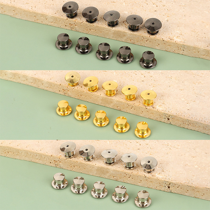 Marbit 10Pcs Gun Black Metal Locking Pin Backs For DIY Brooch Badge ...