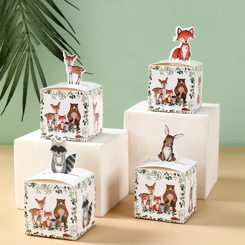 24PCS Cute Woodland Animals Candy Box Small Animal Paper Treat Boxes ...