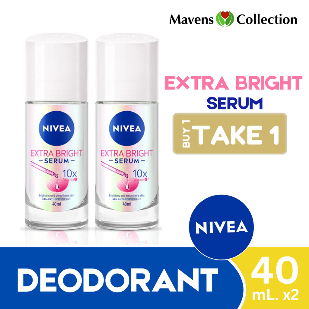 NIVEA Deodorant Roll-On Extra Bright SERUM 40ml 10X Vitamin C (Buy 1 ...