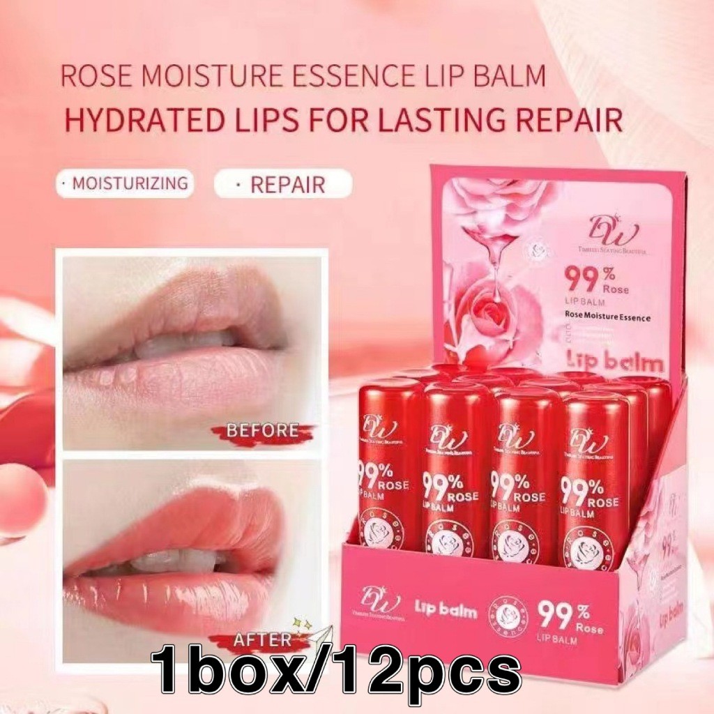1BOX (12pcs) Lip Balm 99% Rose 3.5g Moisturizing | Shopee Philippines