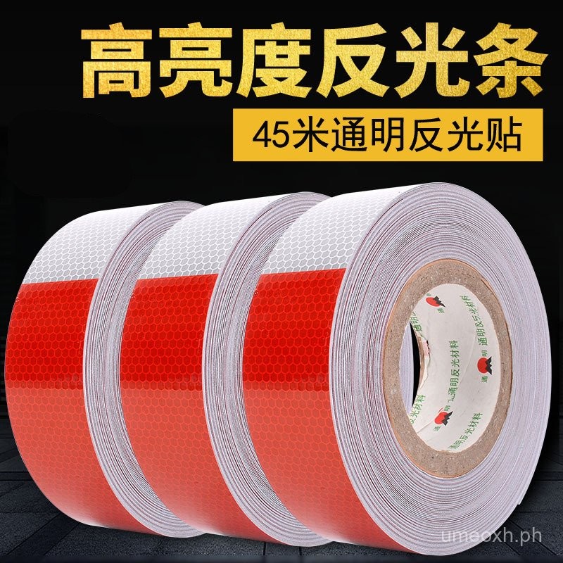 Bright Red and White Reflective Sticker45Rice Reflective Sticker for ...