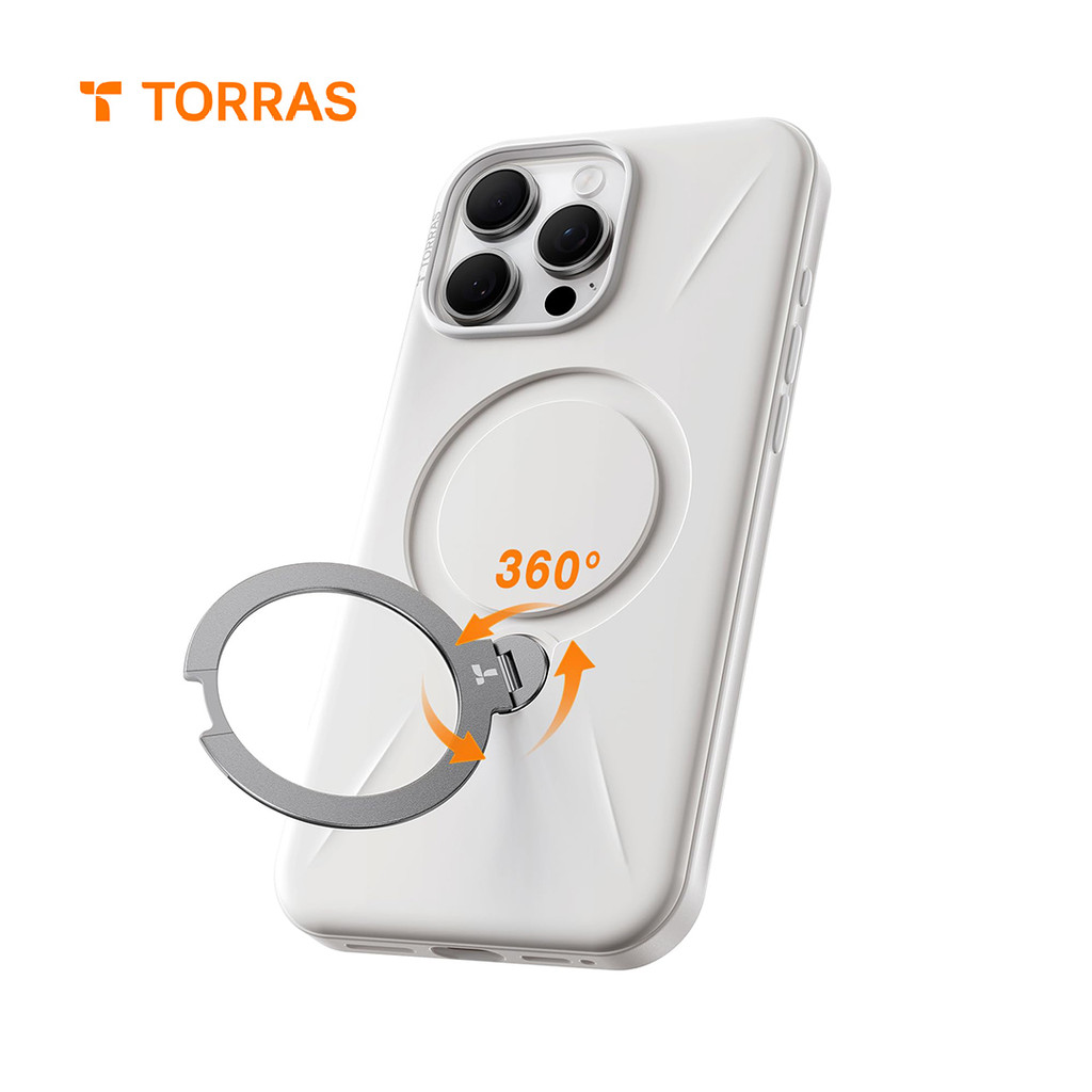 TORRAS 360° Rotating Stand for iPhone 16 15 14 13 Pro Max Phone Case ...