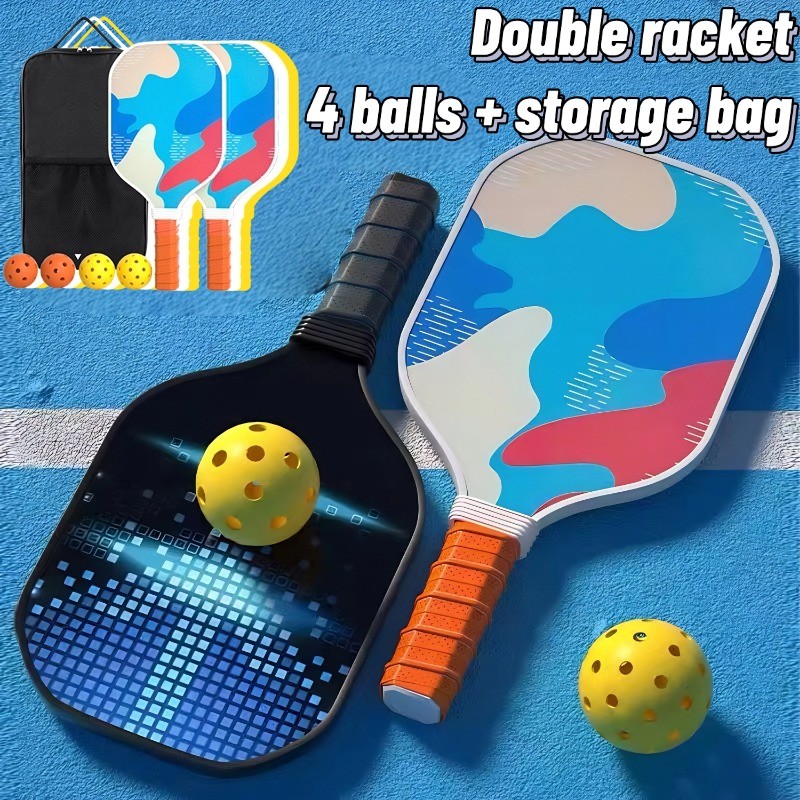 Glass fibre Wood Carbon fiber Pickleball Rackets Set Pickleball Paddle ...