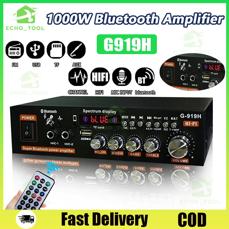 G919H 1000W Power Amplifier Bluetooth Audio Amplifier Subwoofer Digital ...