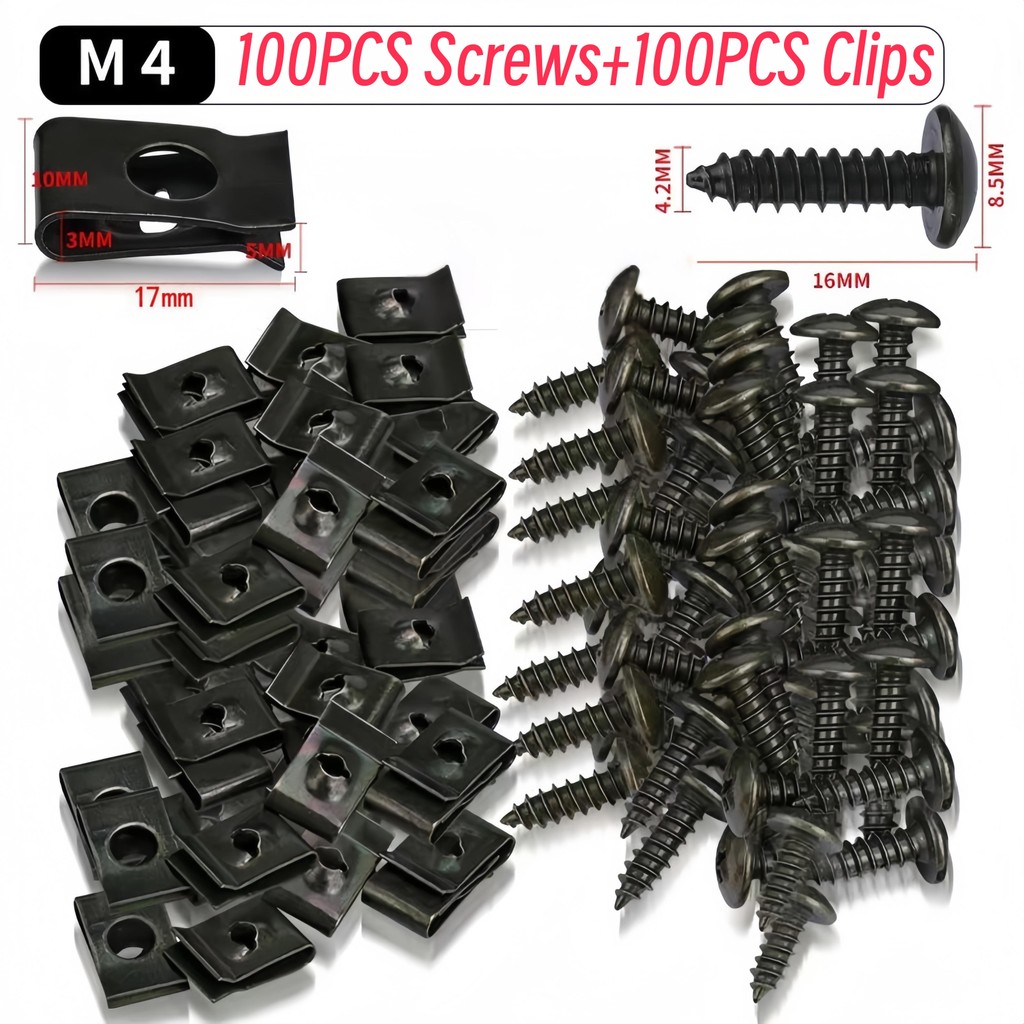 200pcs YAMAHA BODY CLIP WITH BOLT FLAIRINGS BODY BOLT SCREW NUT GENUINE ...