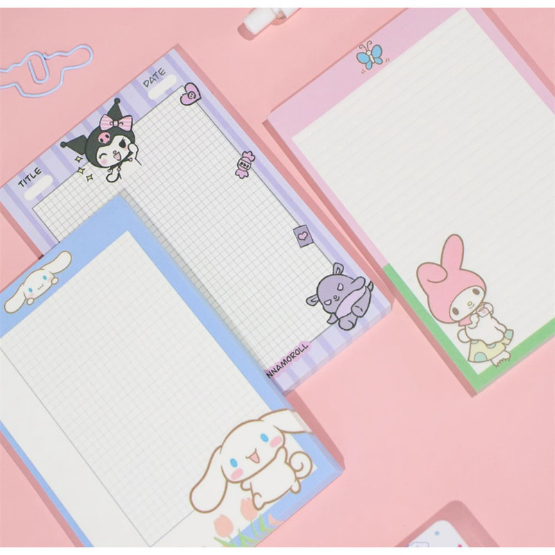 Sanrio Cute Sticky Notepads 50 Pages Tearable Line Paper Guestbook ...