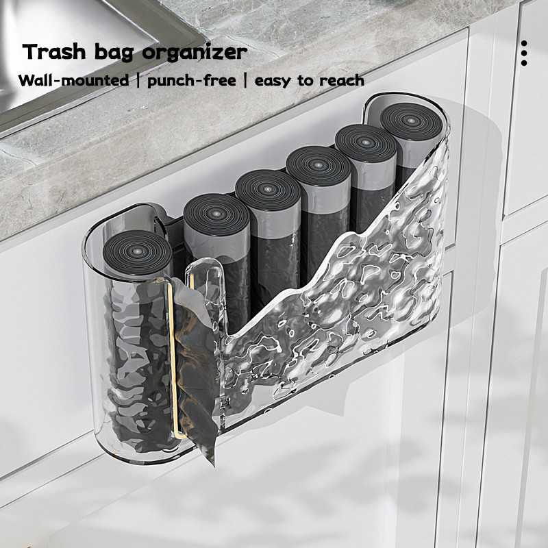 Garbage Bag Storage Box Wall-Mounted Kitchen Bathroom Light Luxury ...