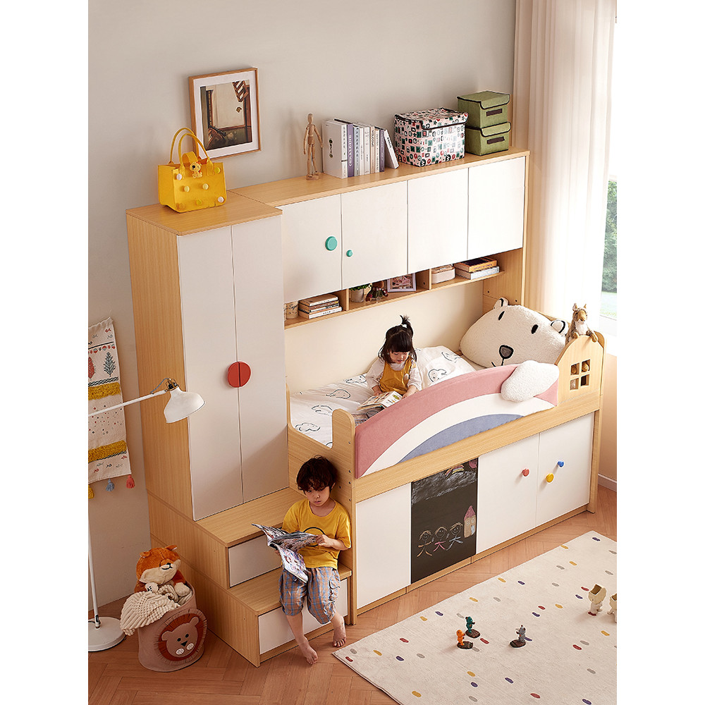 Anlantu Girl's Bed Storage Half-High Bed Children's Bed Small Apartment ...