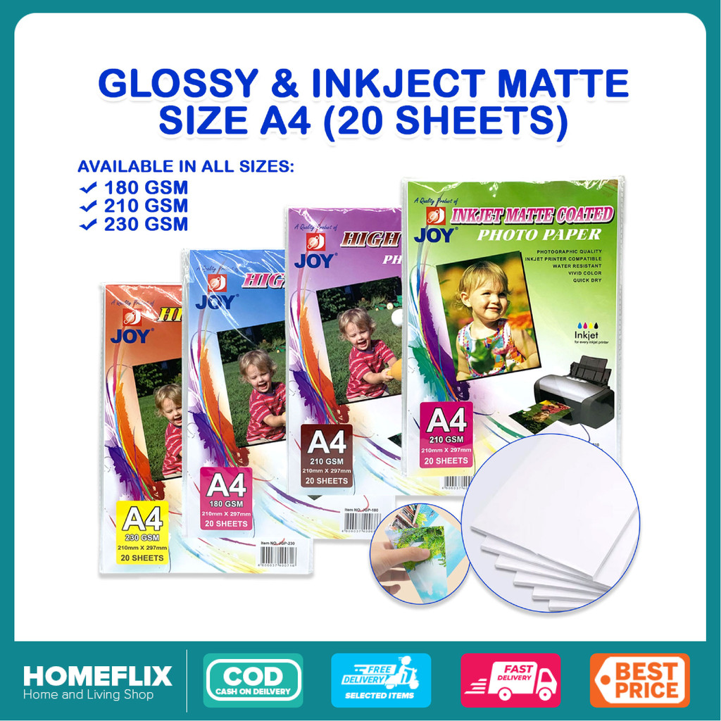 Homeflix Premium Photo Paper – High Glossy & Matte Coated Inkjet Paper ...