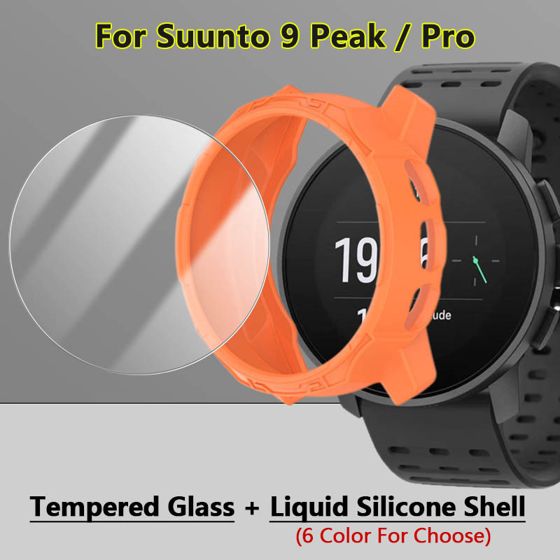 9H Tempered Glass + Soft TPU Shell For Suunto 9 Peak / Pro SmartWatch ...