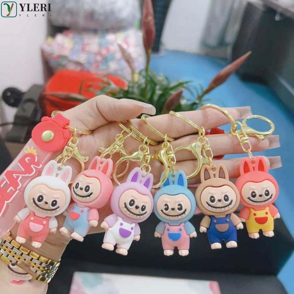 YLERI Labubu Doll Keychain, Anti-lost Cartoon Labubu PVC Pendant, Car ...