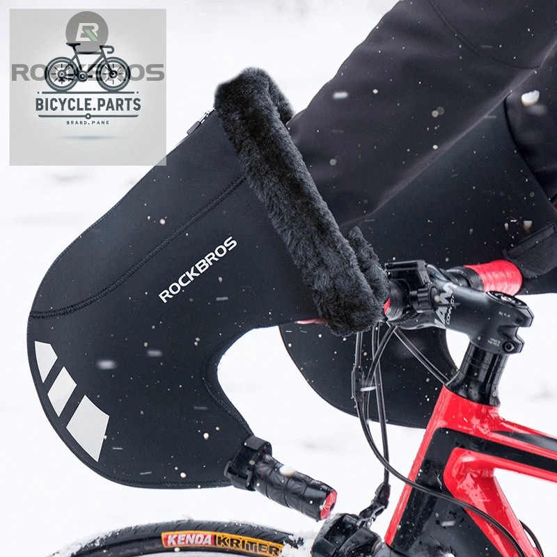 ROCKBROS Winter Bicycle Gloves Thermal Mountain Road Mittens Bike Bar ...