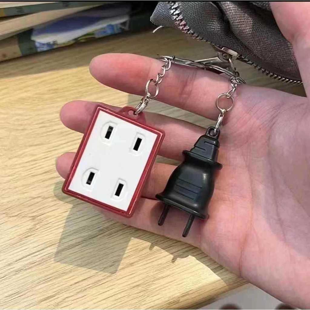 Calling Sound Keychain Simulation Plug Couple Funny Pendant ...
