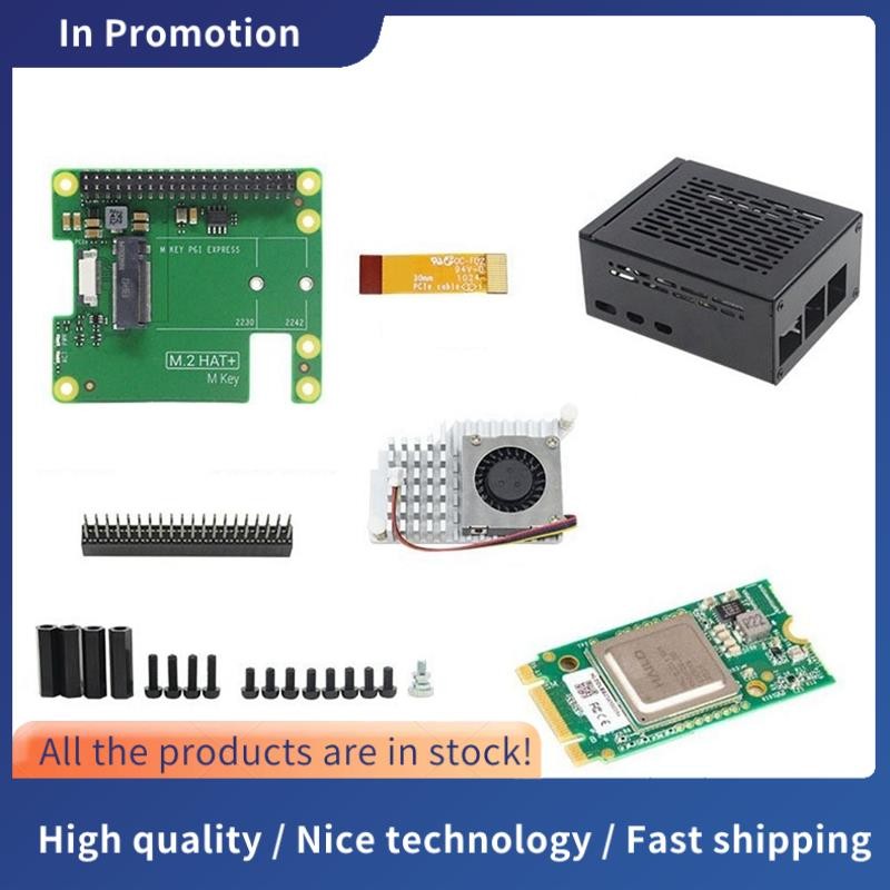 For Raspberry Pi 5 AI Kit M.2 HAT+Hailo Al Acceleration Module+Blower ...