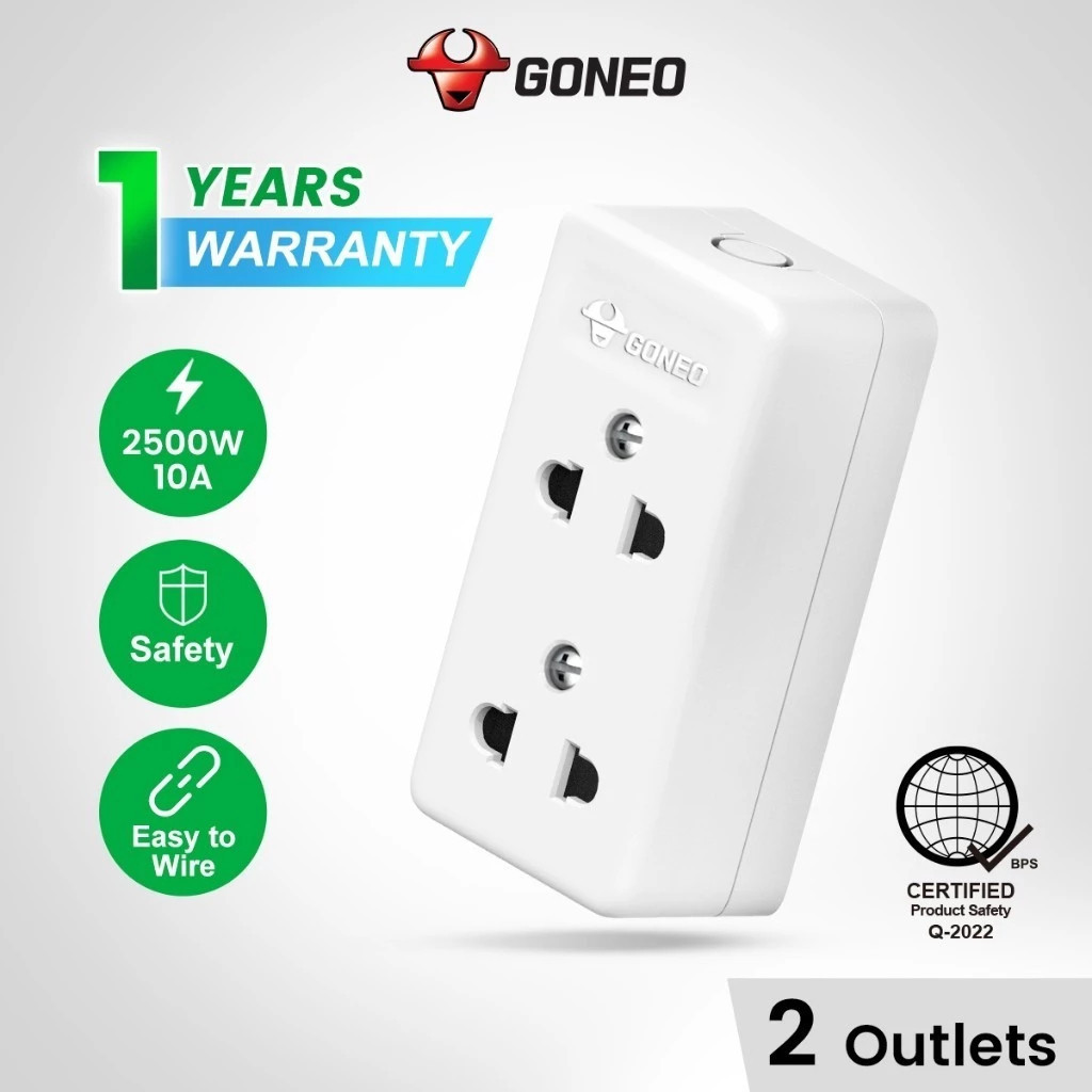 Bull Wall Mount Surface Type 2 Gang Rewireable Wall Power Strip Socket ...