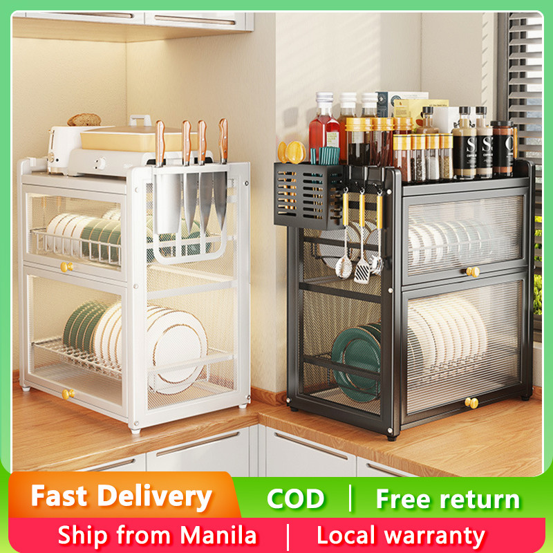 ACE Dustproof dish rack with cover and drainer Dish Cabinet Kitchen ...