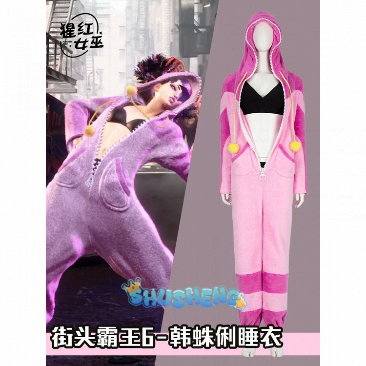 Street Fighter 6 cos Han Juri Cosplay Cute pajama clothing set for ...