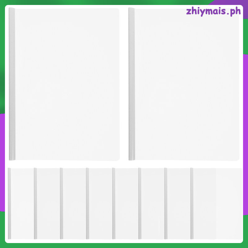 10 Pcs Transparent Drawbar Book File Sliding Clip Clear Folders Report ...