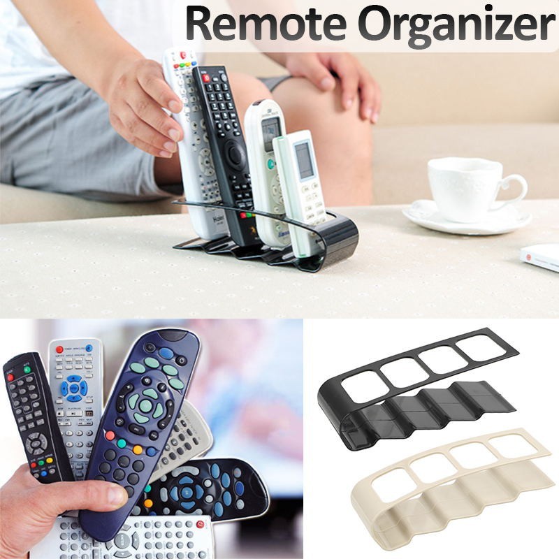 4 Section Remote Control Storage Stand TV/DVD/VCR Organizer Desktop ...