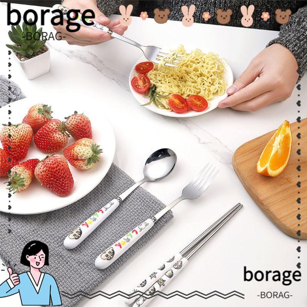 BORAG 1/3/4Pcs Stainless Steel Spoon, Simplicity Portable Crayon Shin ...