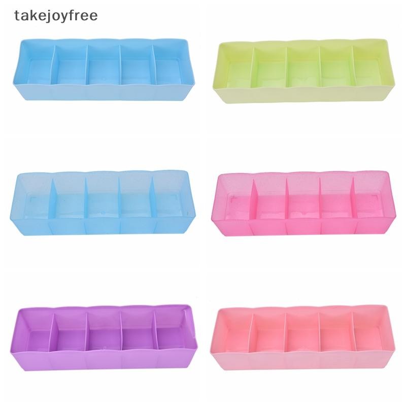 [takejoyfree] 5 Grid Organizer Tie Bra Socks Drawer Cosmetic Divider ...