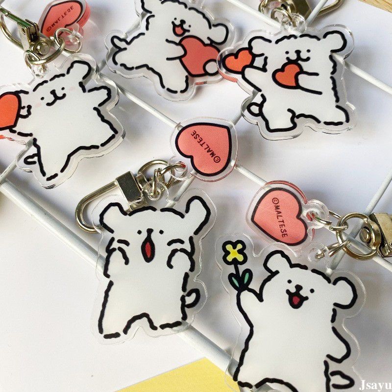 (QXJ)Cute Cartoon Keychain Puppy Cute Backpack Keychain Niche Pendant ...