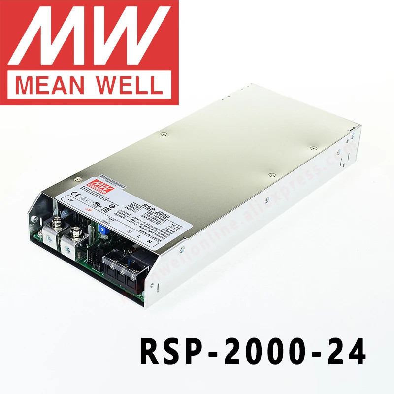 Original Mean Well RSP-2000 12/24/48 Series meanwell 12V/24V/48VDC 2000W Single Output with PFC ...