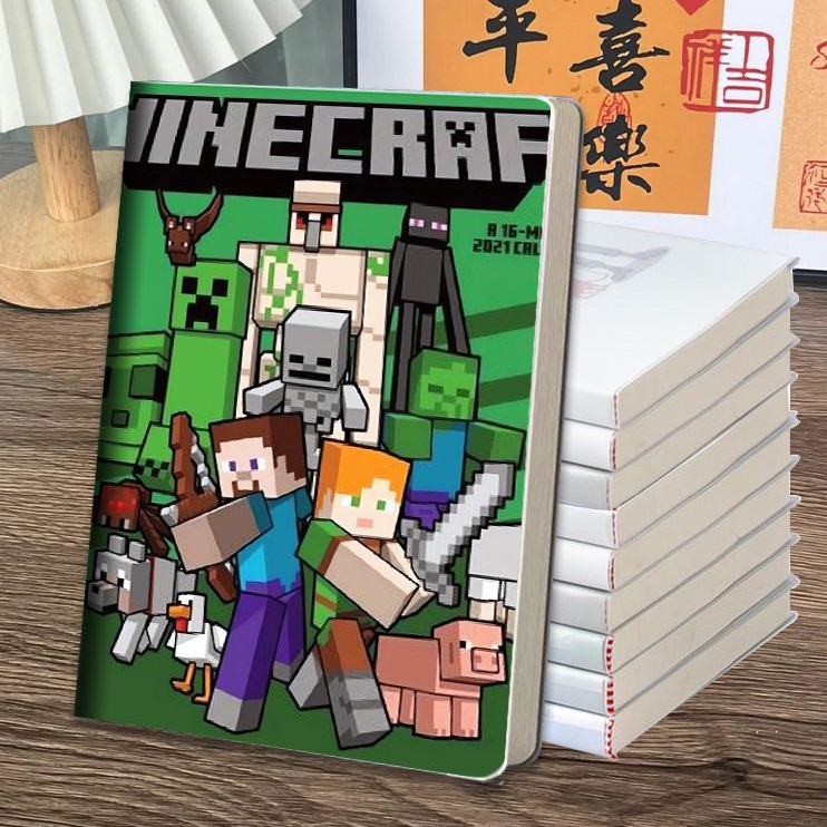 96 Pages Minecraft Creeper Student Notebook, Super Thick Note A5 Rubber ...