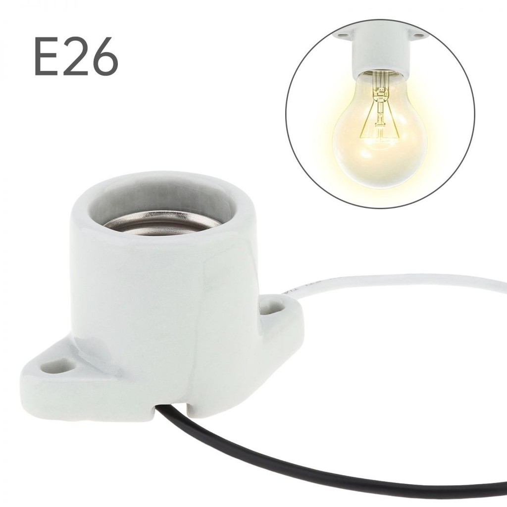 Porcelain Lamp Holder Socket E26 Porcelain Light Base Medium Keyless ...