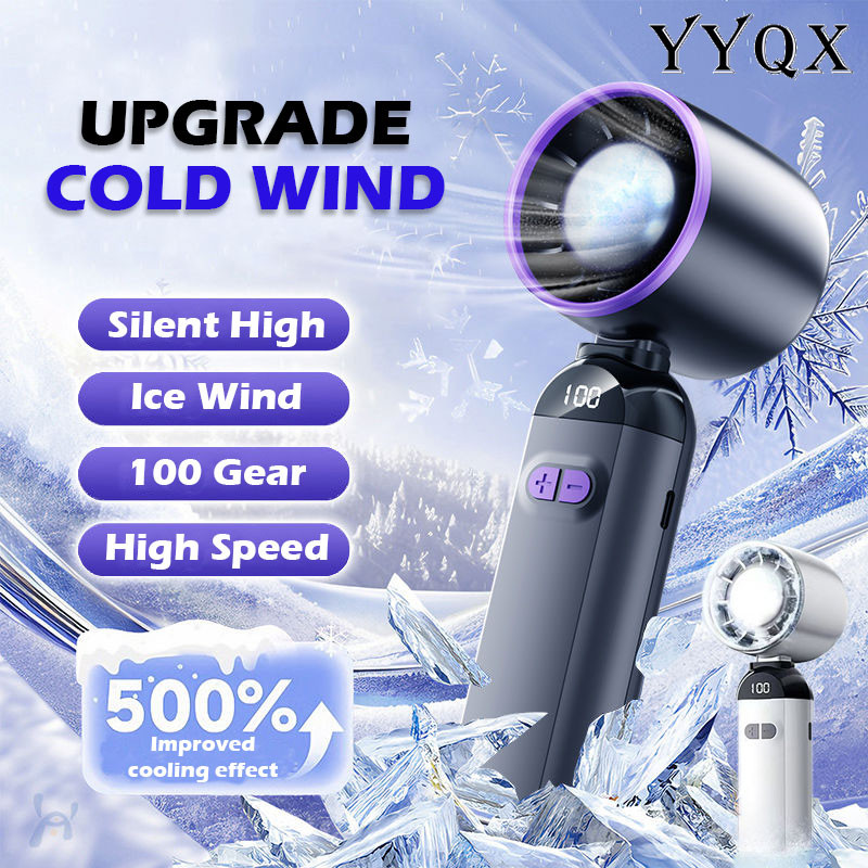 Portable Turbo Fan Mini 100 Gear Speed Turbol Ice Wind Fan USB ...