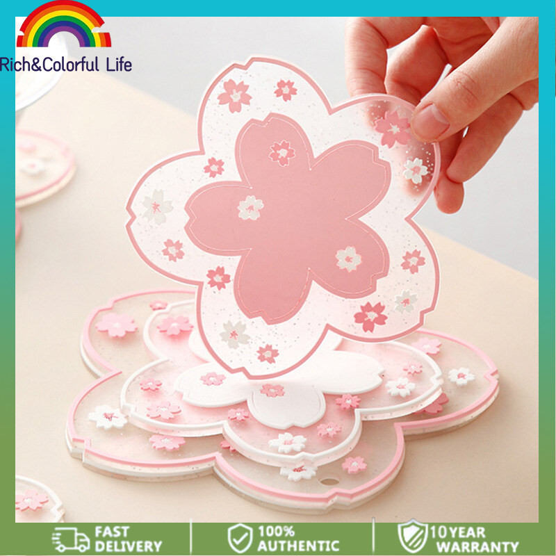 Sakura Cup Mats Soft Rubber Coasters Heat-insulated Household Anti ...