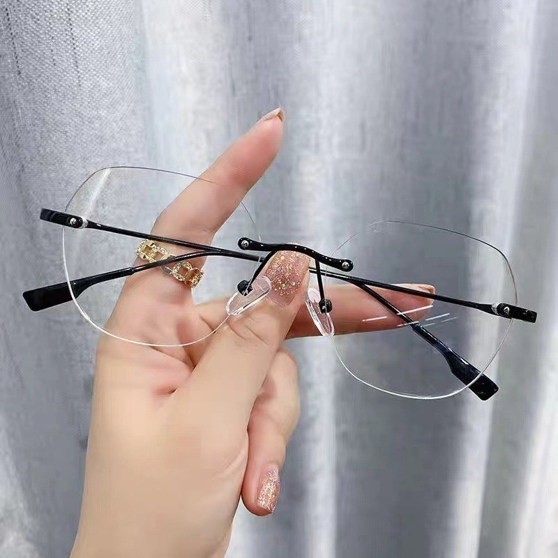 Anti Radiation Glasses for Women Frameless Rectangle Rimless ...