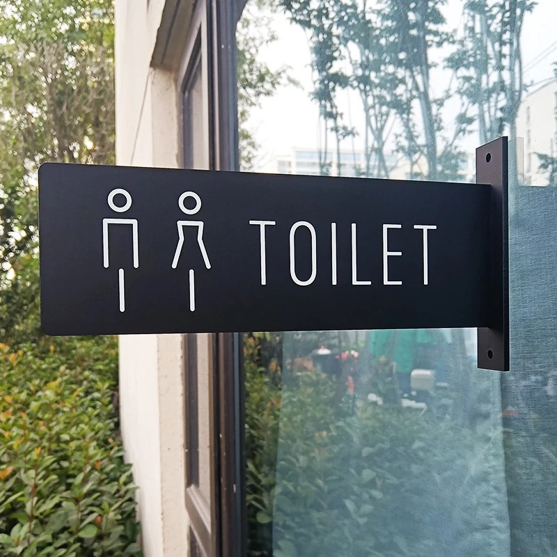 YY Double Sided Toilet Sign Bathroom Side Wall Signs Reminder Signs Men ...