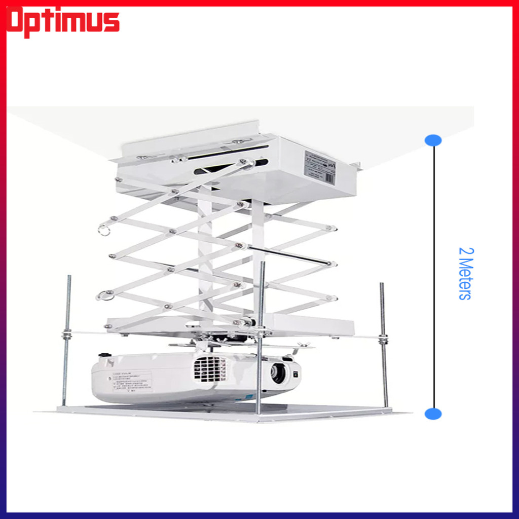 Optimus Depot 2 Meters Length Electronic Retractable Ceiling Projector ...