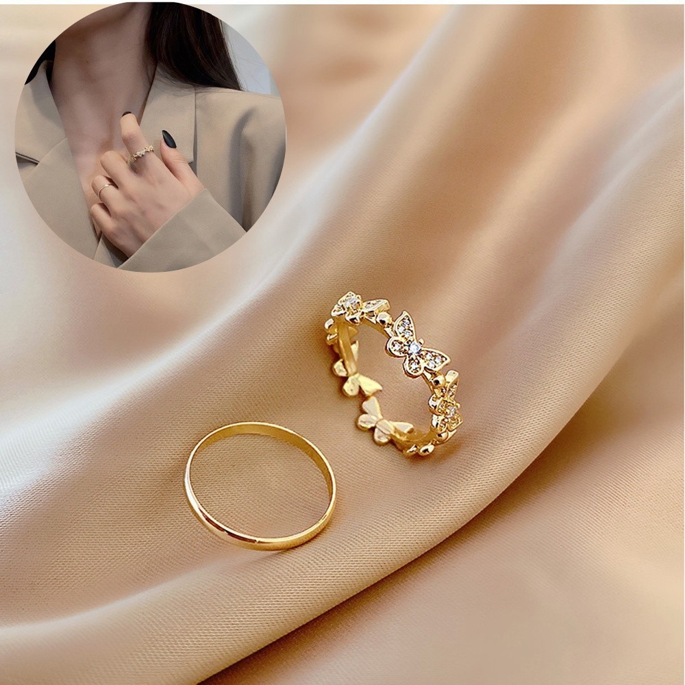 YOUJ Korean High-end Butterfly Ring Fashionable Instagram Trend ...