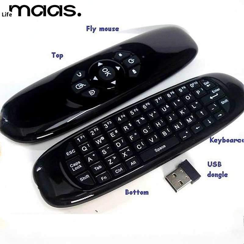 C120 2.4Ghz Portable Wireless Air Mouse With Keyboard Gyroscope Mini ...