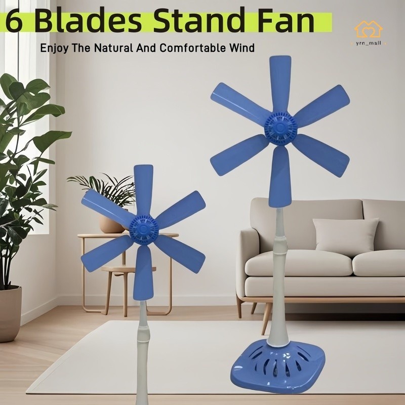 6 Blades Vertical Standing Fan Portable Floor Fan For Home Office ...