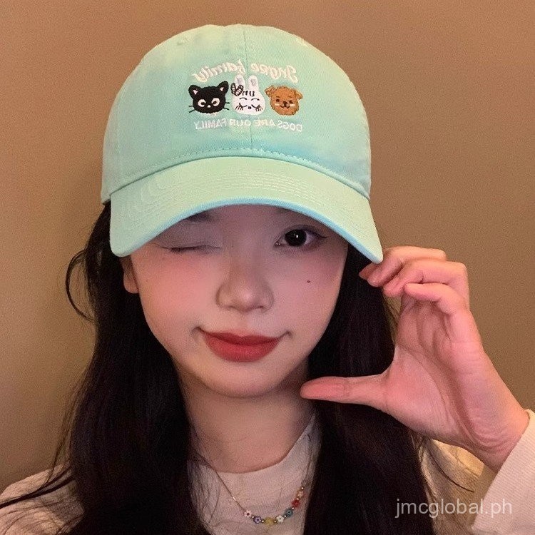 Mint Green Fresh Duckbill Cap Cute Sweet Dopamine Girl Sun Hat Cat Dog ...
