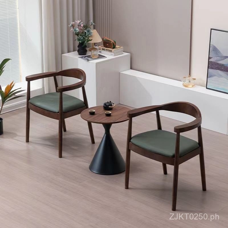 Nordic Hiroshima Dining Chair Solid Wood President Simple Conference ...