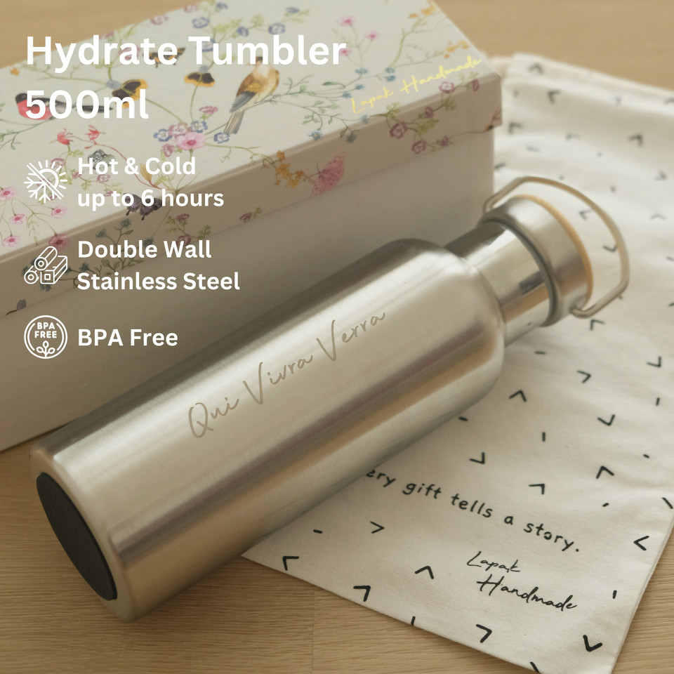 Giftsential Hydrate Tumbler 500ml - Double Wall Stainless Steel Anti ...