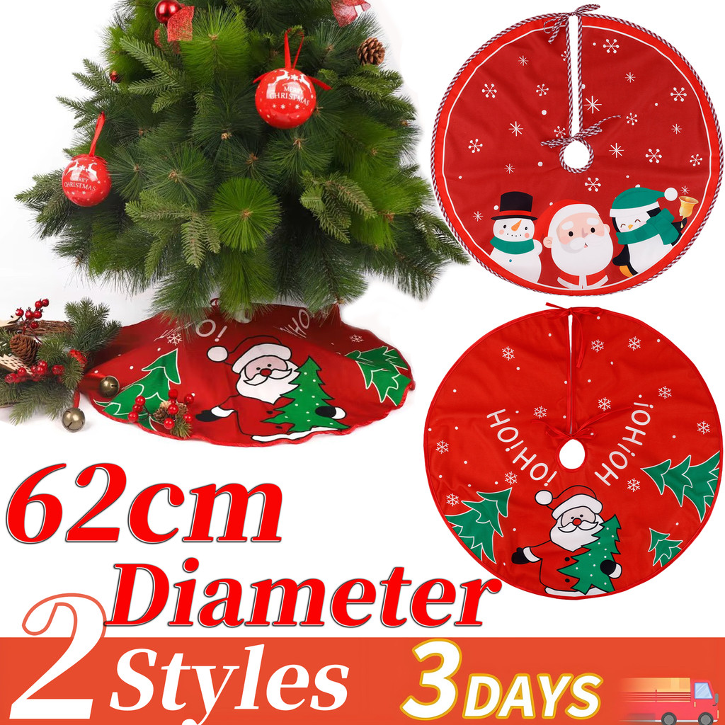 62cm Santa Claus Snowflake Xmas Trees Skirt / Christmas Tree Foot Cover ...