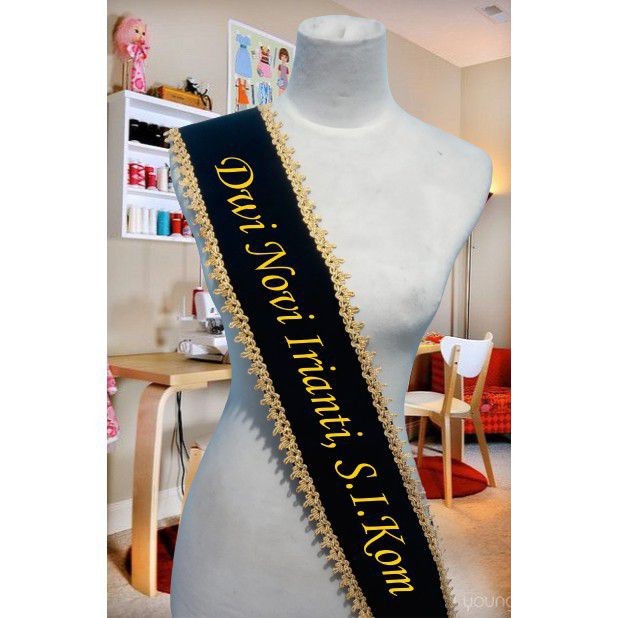 Graduation Sash Velvet graduation sash 2 layers and 1 layer of Lace (1 ...