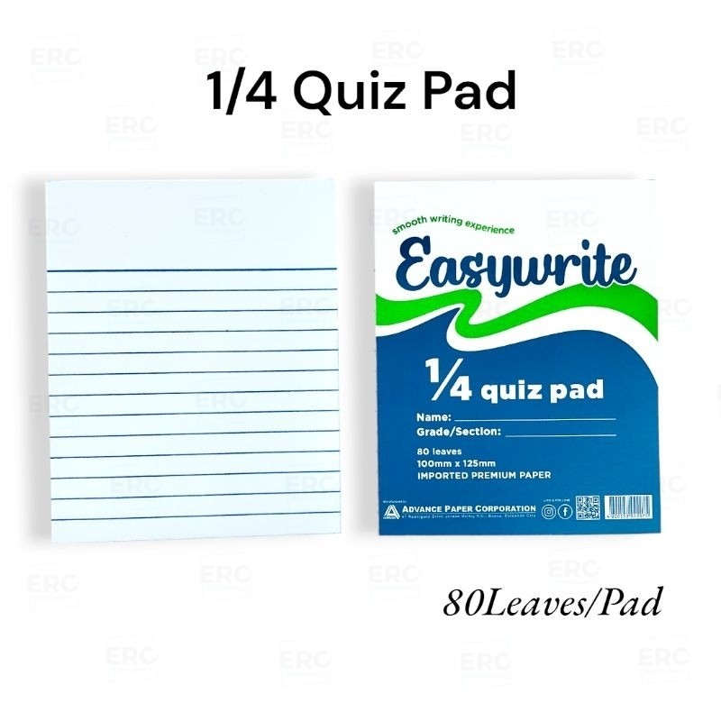 [1/4 Quiz Pad] Easywrite Crosswise Lengthwise Intermediate Paper Grade ...