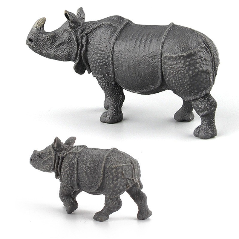 Children Toys Simulation Indian Rhino Model Solid Static Early ...