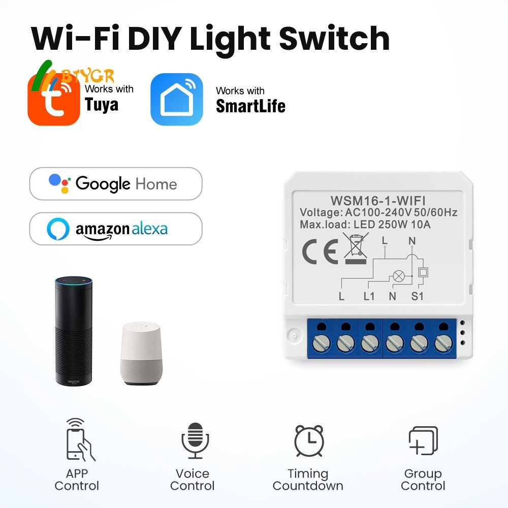【Fast delivery】 Tuya Wifi Switch Light Switch Module Mini Tuya Smart ...