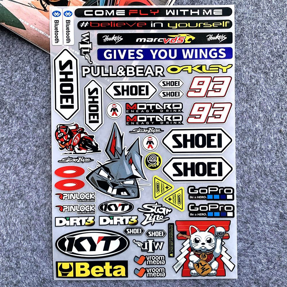 Agv SHOEI Helmet Sticker Waterproof Reflective Motorcycle Modified ...