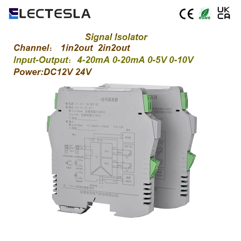 Analog Signal Isolator1/2Input 2Output 4-20mA 0-10V Signal Isolator DC24V | Shopee Philippines