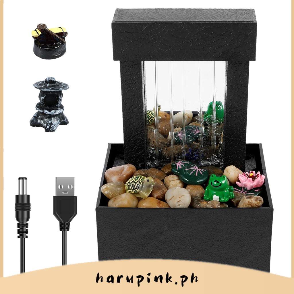 Tabletop Fountain Light Up Indoor Desktop Waterfall Fountain Battery ...