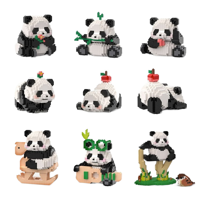 Mini Building Blocks Panda Sets Cute Micro Mini Panda Building Bricks ...