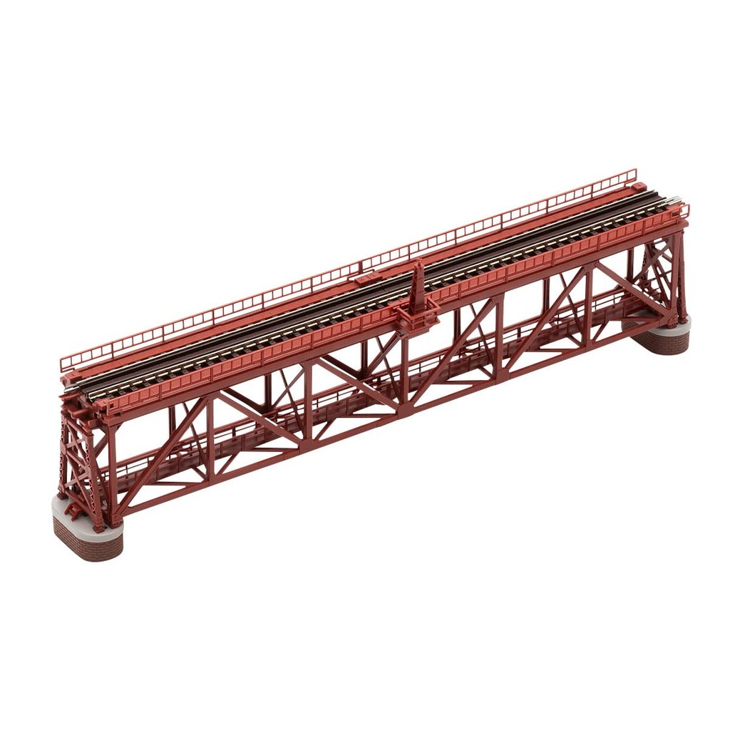 TOMIX N gauge single track truss iron bridge S280 (F) red (with 2 brick ...